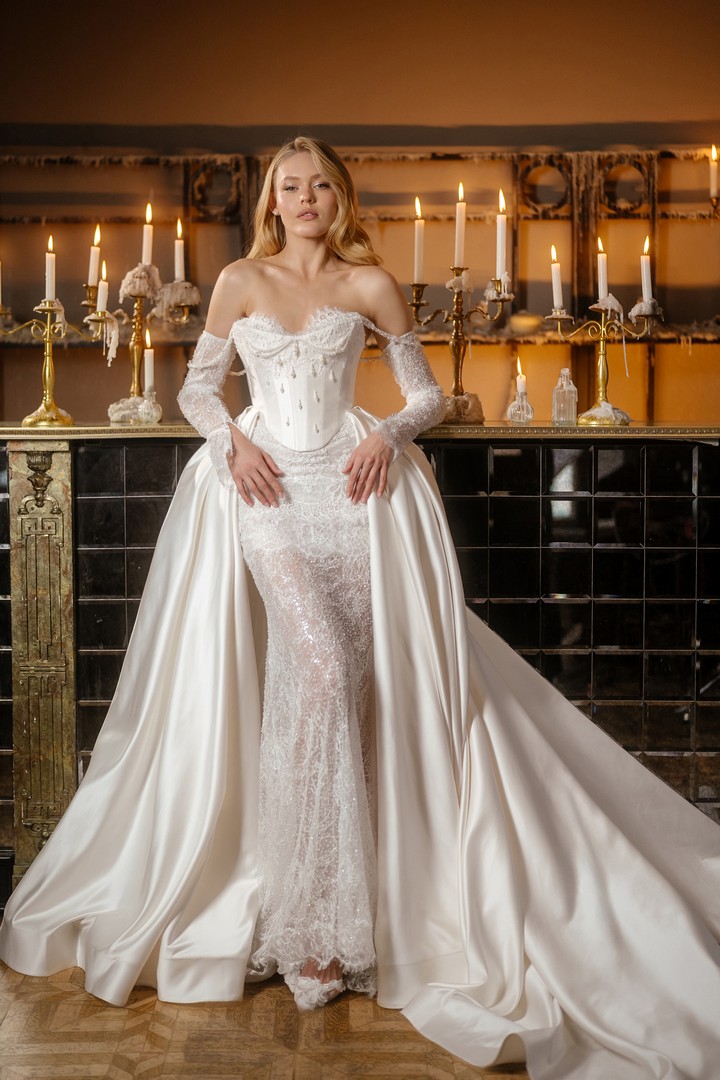 Corset Lace Wedding Dress Forte at Dell'Amore Bridal, NZ